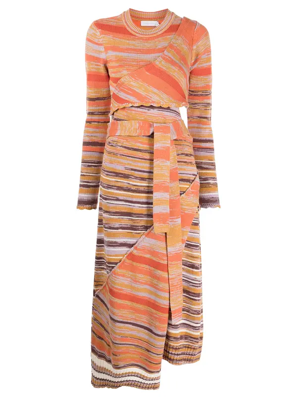 Simkhai Space Dye Knitted Dress - Orange