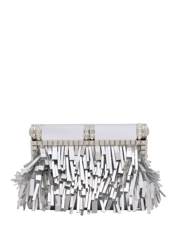 Dolce & Gabbana Fringed Leather Clutch - Silver