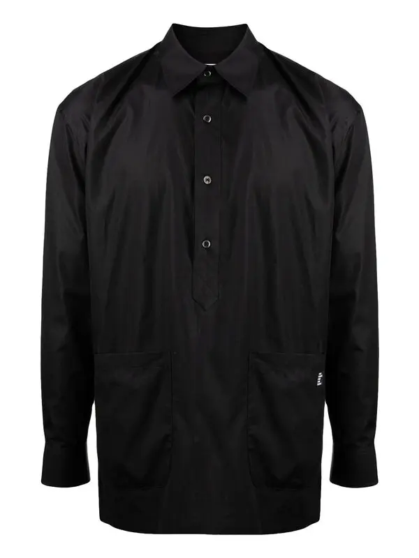 THE POWER FOR THE PEOPLE Logo-patch Detail Shirt - Black