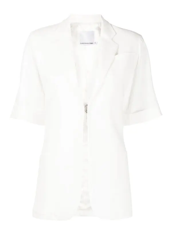 Christopher Esber Linen-blend Single-breasted Blazer - White