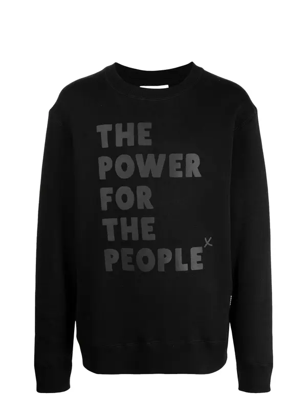 THE POWER FOR THE PEOPLE Logo-print Detail Sweatshirt - Black