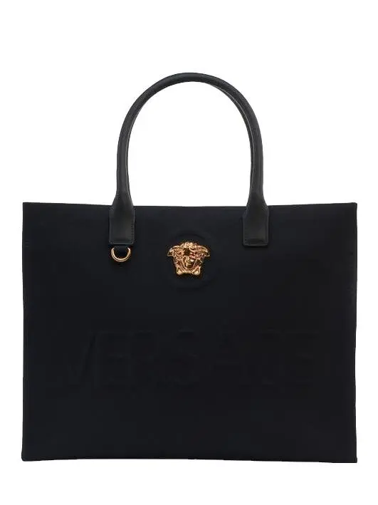 Versace La Medusa Canvas Tote - Black/versace Gold