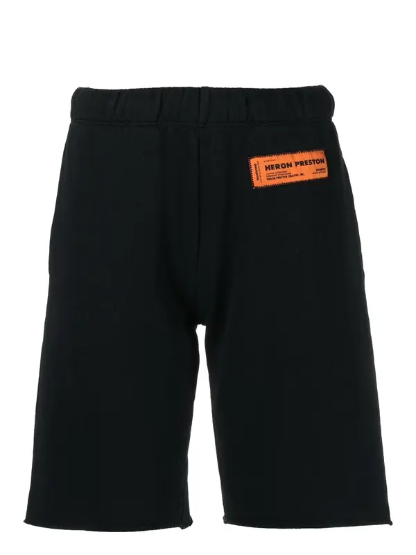 Heron Preston Logo-patch Knee-length Shorts - Black