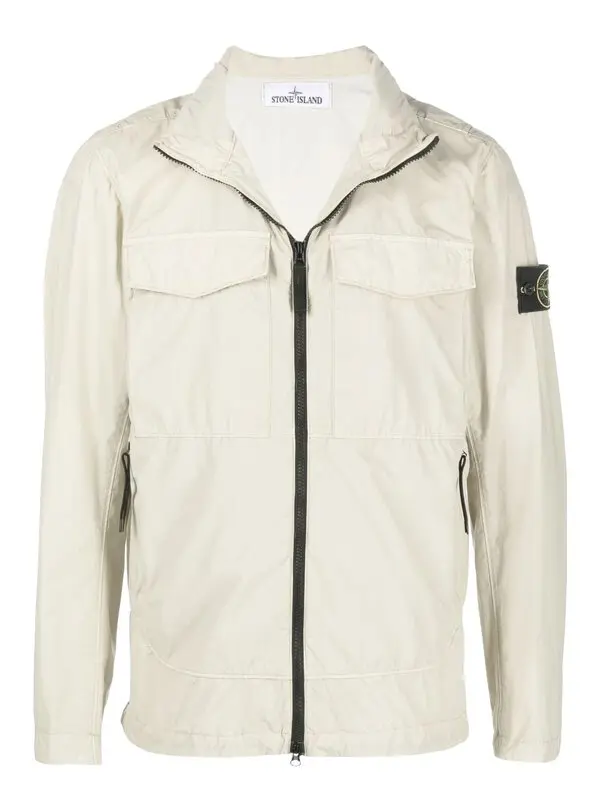 Stone Island Compass-patch Zip-up Jacket - Neutrals