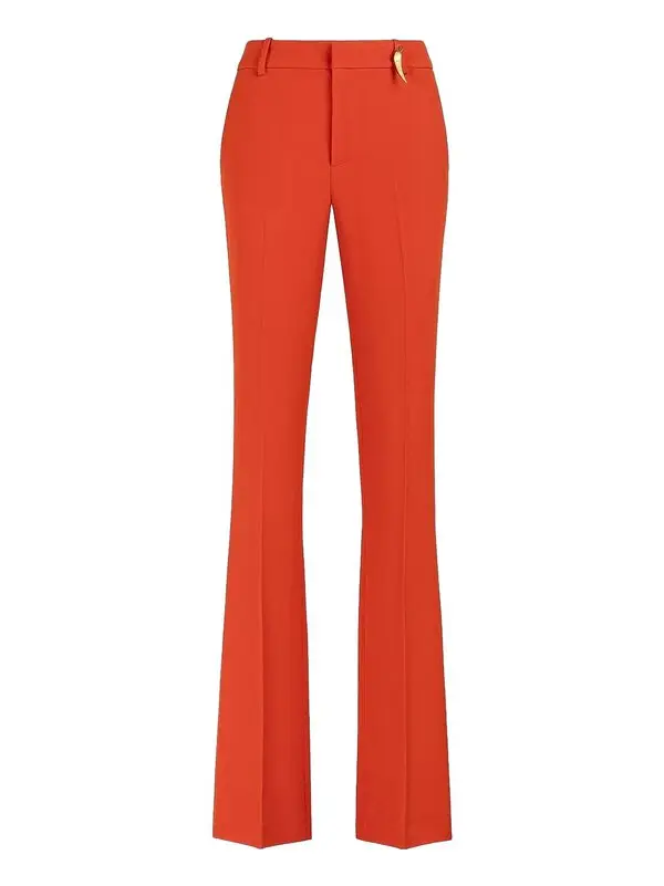 Roberto Cavalli Flared Trousers With Tiger Tooth Detail - Red