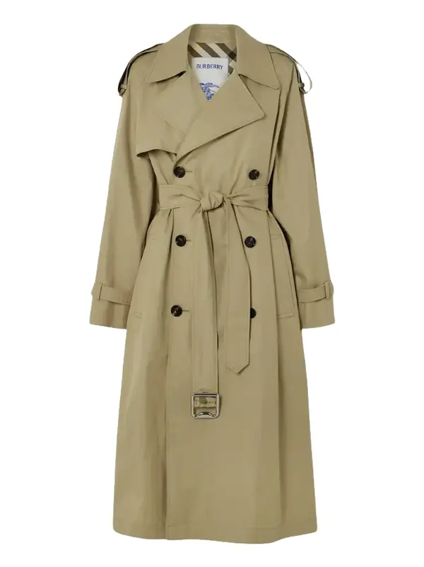 Burberry Belted Double-breasted Cotton-gabardine Trench Coat - Neutrals