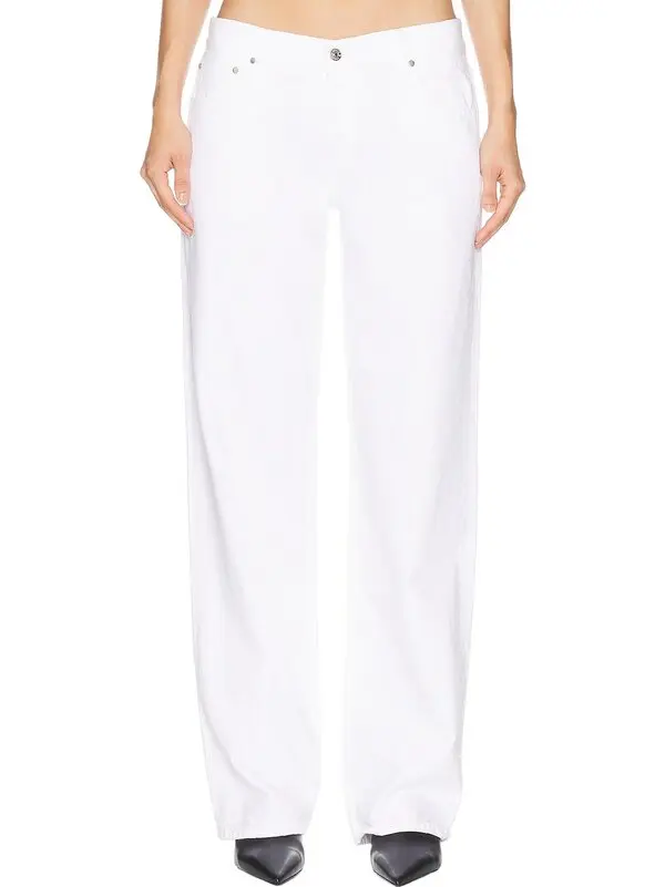 EB DENIM Low Rise Baggy Jeans - White