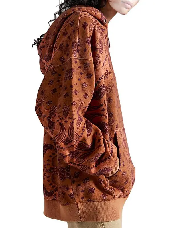 Free People Printed Hoodie - Rust Combo
