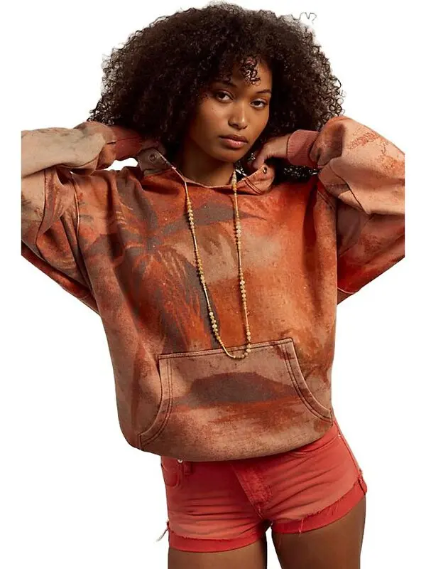 Free People We The Free It's A Vibe Printed Hoodie - Sunset Combo