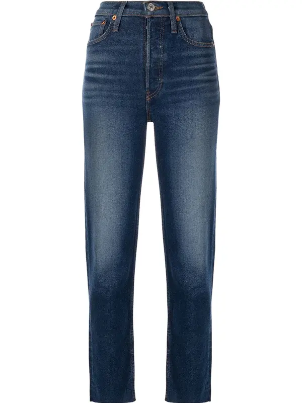 RE/DONE Stove Pipe High-rise Jeans - Blue