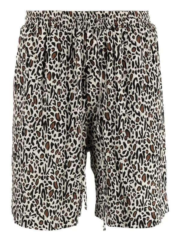 Nanushka Leopard-print Track Shorts - Neutrals