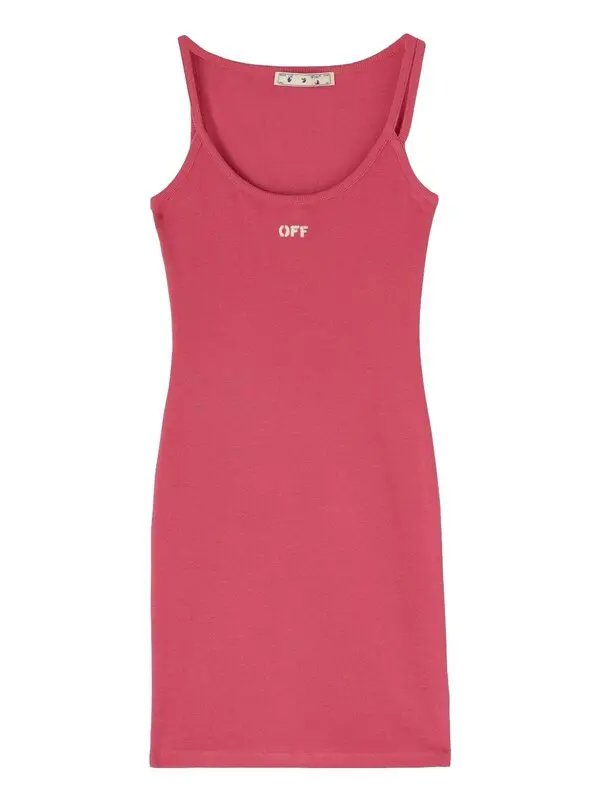 Off-White Fitted Tank Dress - Pink
