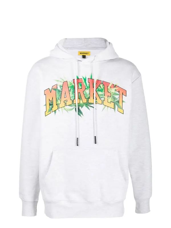 MARKET Logo-print Hoodie - Grey