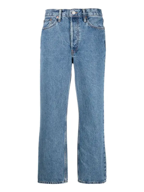 RE/DONE High-waisted Straight-leg Jeans - Blue