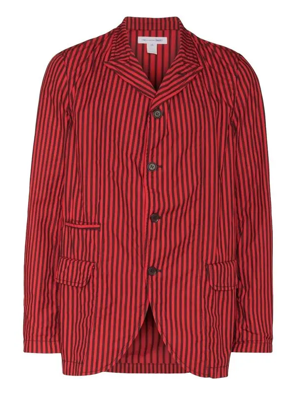 Comme Des Garçons Striped Single-breasted Blazer - Red