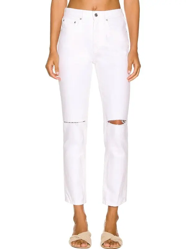 GRLFRND Karolina High-rise Straight Jeans - White Sands