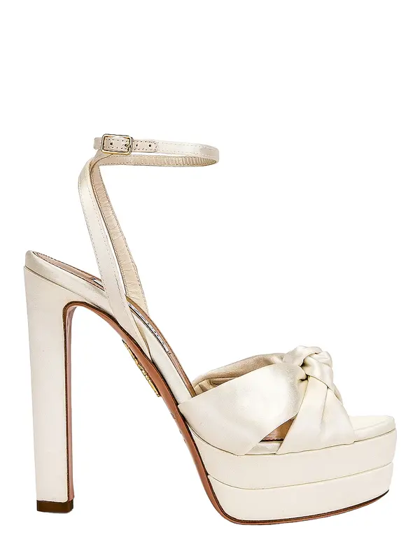 AQUAZZURA Cupid 130 Plateau Sandal - White