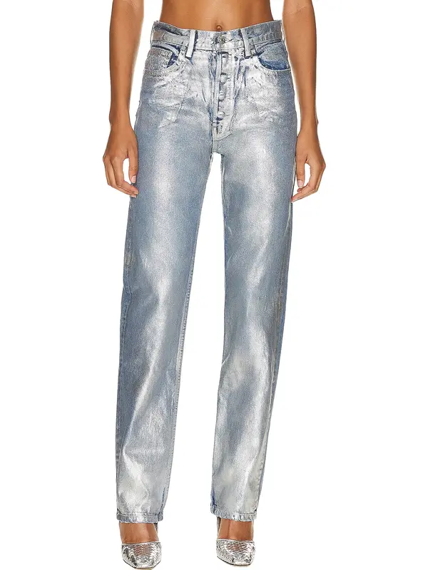 EB DENIM High Rise Straight Jeans - Foil