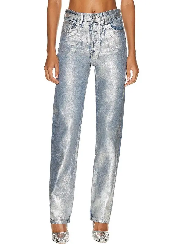 EB DENIM High Rise Straight Jeans - Foil