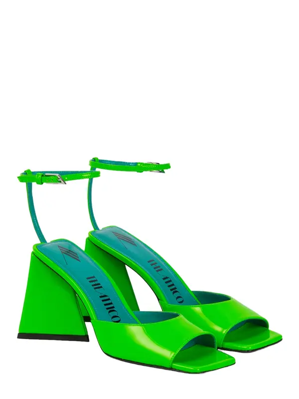 Attico Piper 85 Patent Leather Sandals - Green