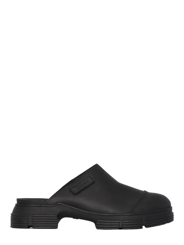 GANNI City Mules With Chunky Sole - Black