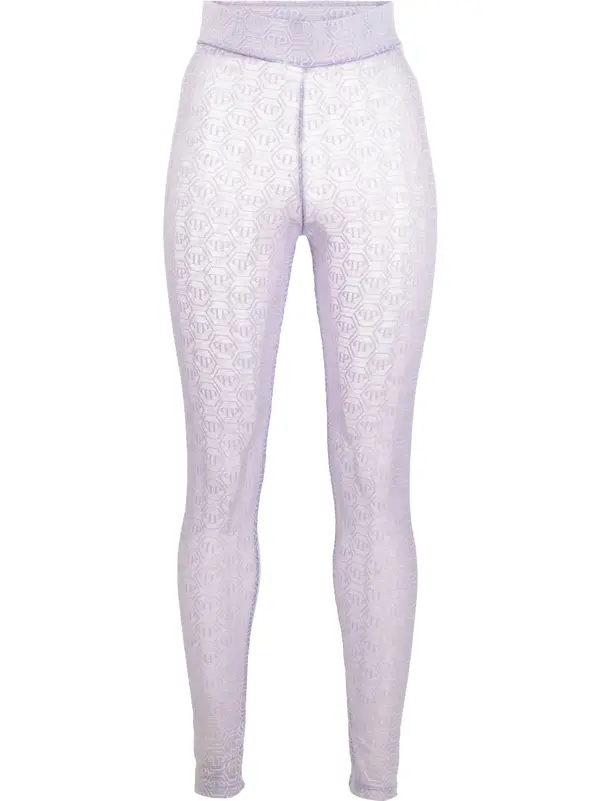 Philipp Plein Monogram-pattern Leggings - Purple