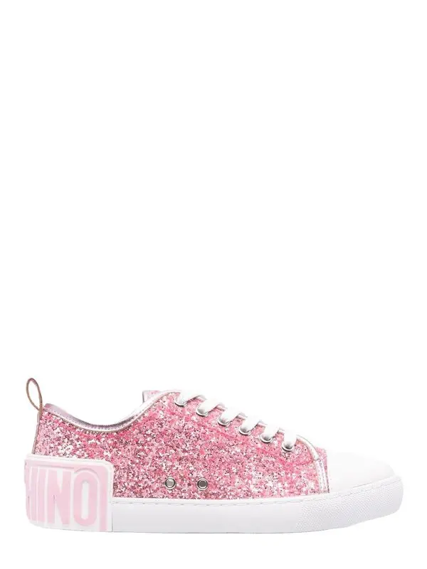 Moschino Glitter-embellished Sneakers - Pink