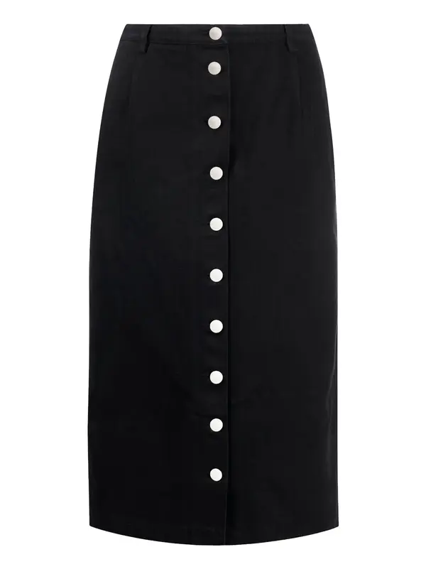Raf Simons Button-down Midi Skirt - Black