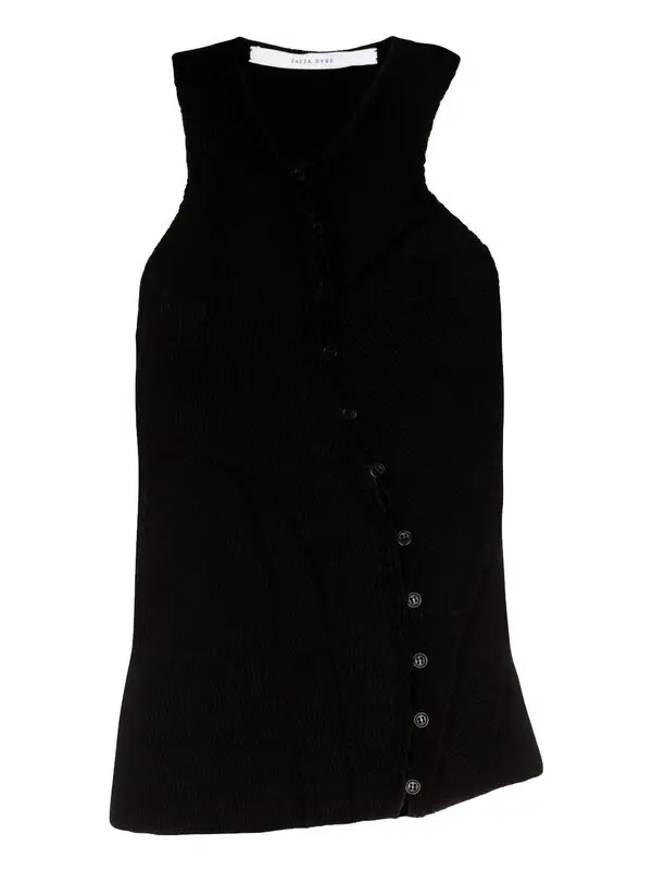 TALIA BYRE Button-up Asymmetric Vest - Black