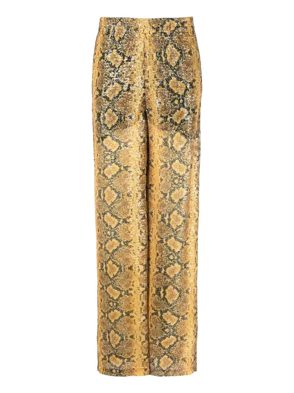 Gcds Snakeskin Print Trousers - Yellow