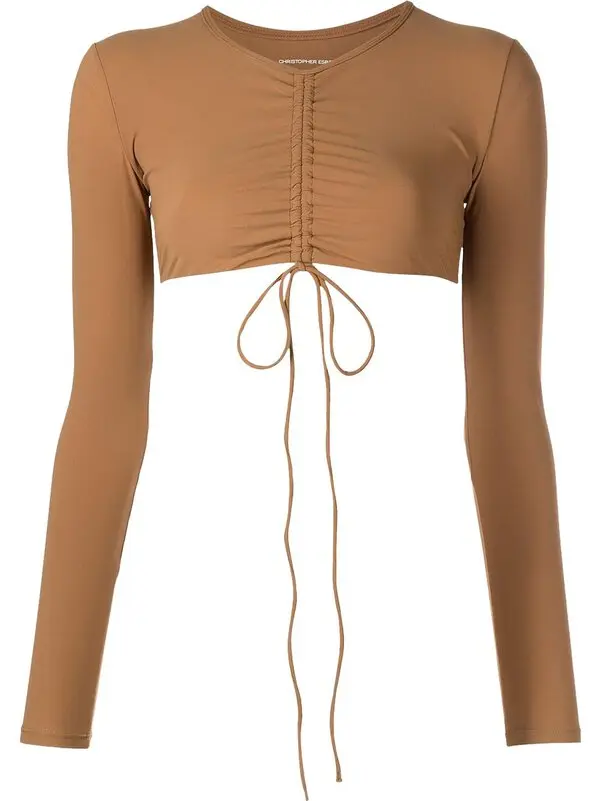 Christopher Esber Ruched Long-sleeve Top - Brown