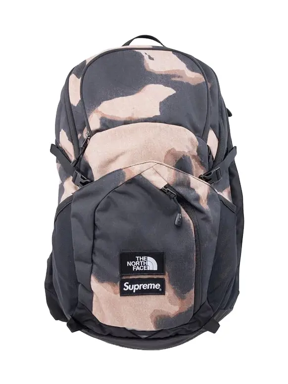 Supreme X The North Face Bleached Denim-print Backpack - Black