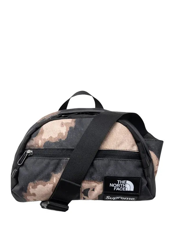 Supreme X The North Face Bleached Denim-print Roo Ii Bag - Brown