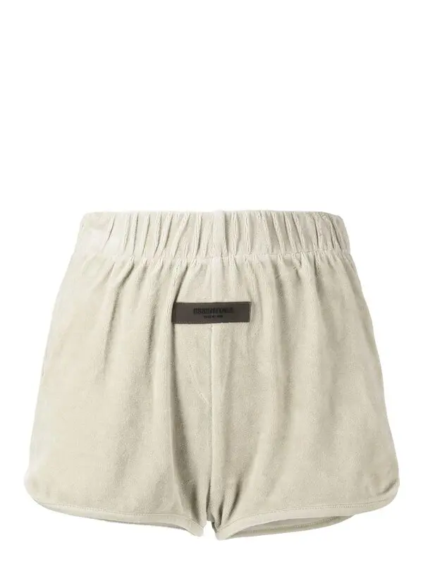 Fear Of God Logo-patch Velour Shorts - Green