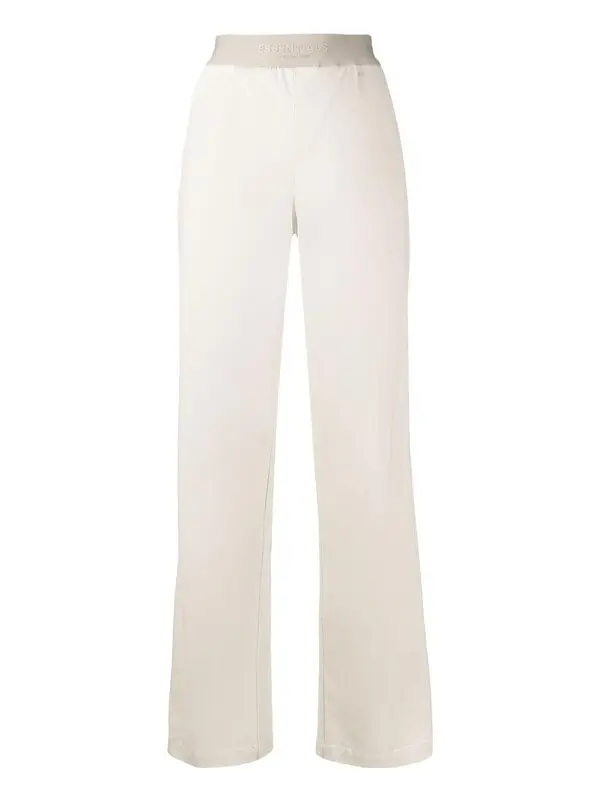 Fear Of God Cotton Logo Waistband Straight-leg Trousers - Grey