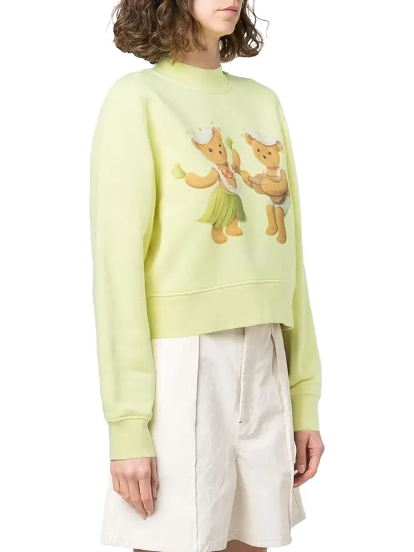 Palm Angels Teddy-print Sweatshirt - Yellow