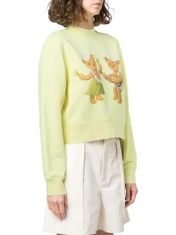 Palm Angels Teddy-print Sweatshirt - Yellow