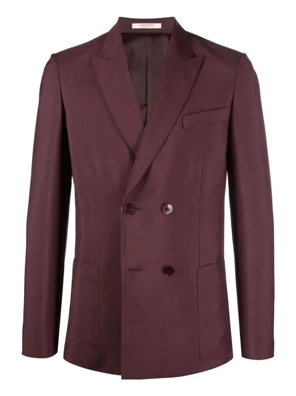 Valentino Garavani Tailored Double-breasted Blazer - Purple