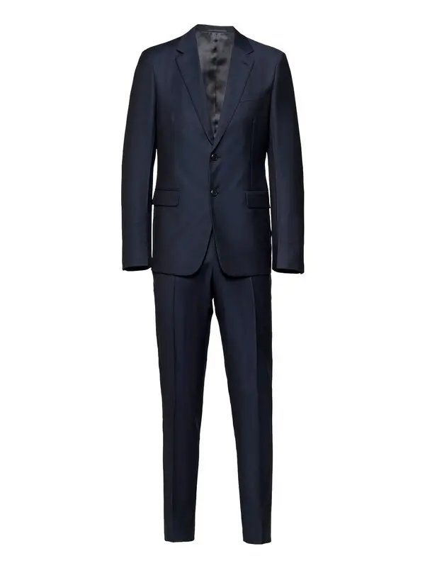 Prada Single-breasted Wool Suit - Blue