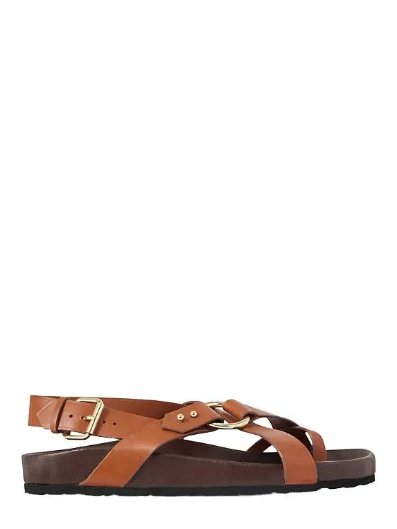 Soeur Mexico Leather Sandals - Cognac