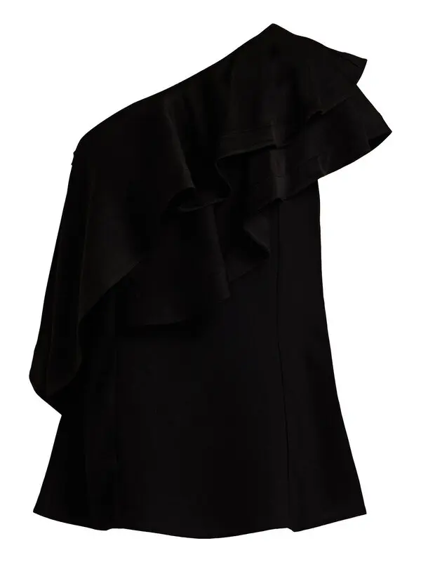 3.1 Phillip Lim One-shoulder Ruffled Top - Black
