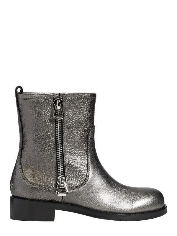 JIMMY CHOO Dondo Metallic Pebbled-leather Boots - Anthracite