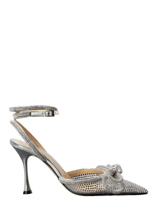 Mach & Mach Double Bow Crystal-embellished Point-toe Pumps - Neutrals