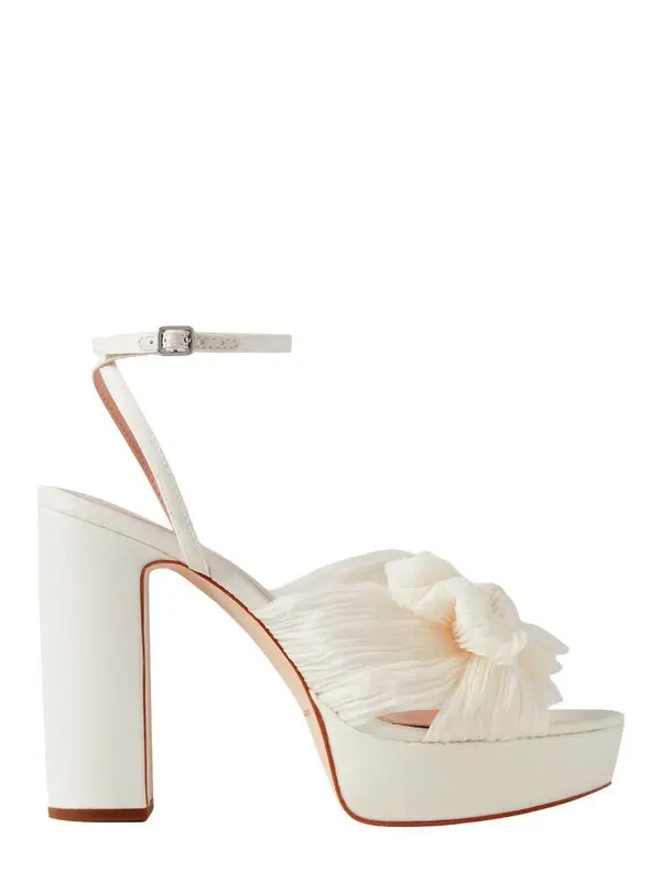 LOEFFLER RANDALL Natalia Plissé-organza Platform Sandals - White