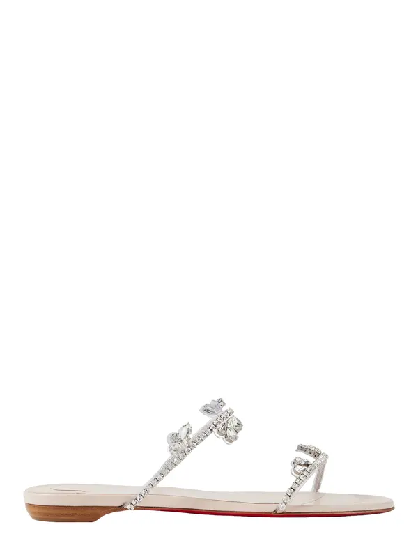 CHRISTIAN LOUBOUTIN Just Queenie Crystal-embellished Sandals - Silver
