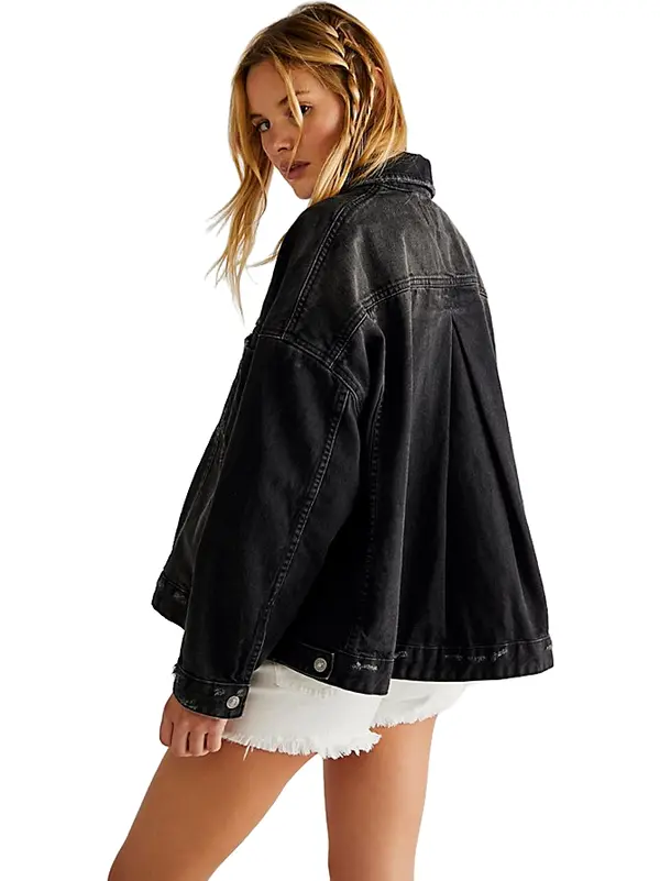 Free People We The Free Opal Swing Denim Jacket - Black