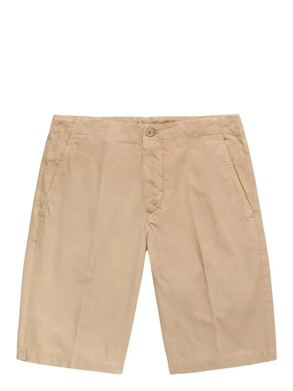 Aspesi Straight-leg Garment-dyed Cotton Bermuda Shorts - Neutrals