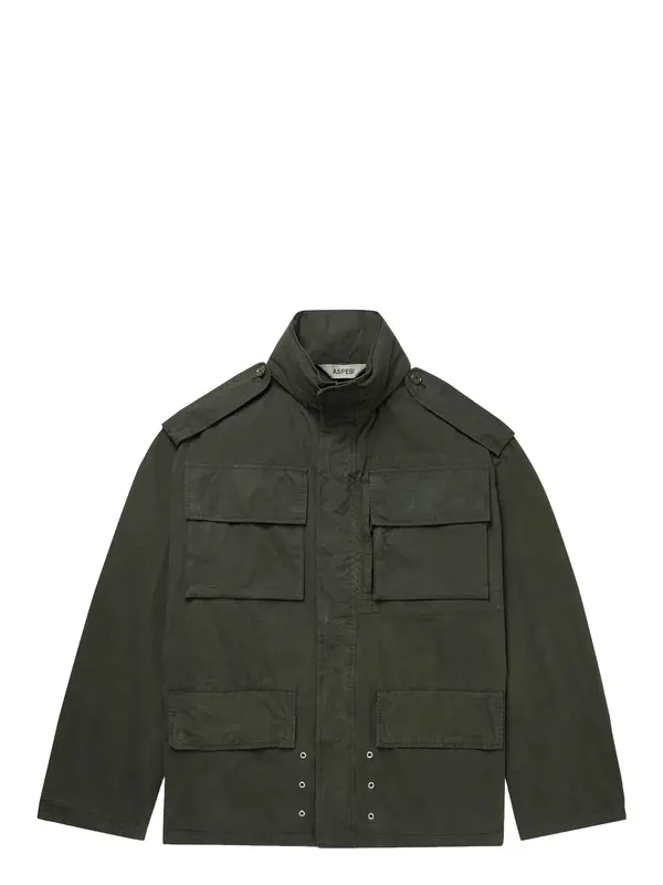 Aspesi Garment-dyed Cotton Hooded Jacket - Green