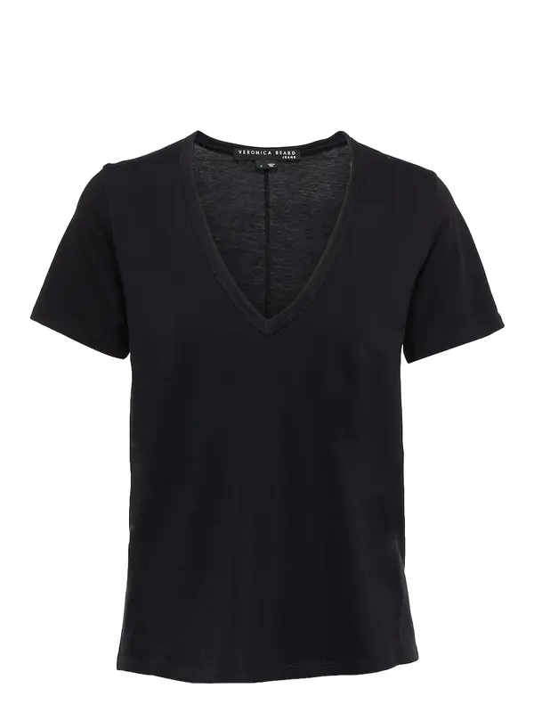 Veronica Beard Cindy V-neck T-shirt - Black