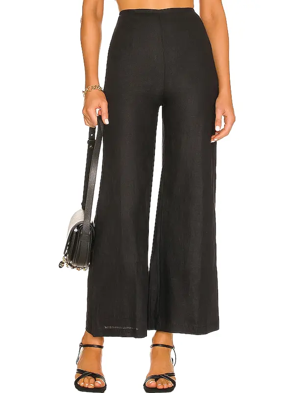 Faithfull The Brand Ottavio Wide Leg Pants - Black